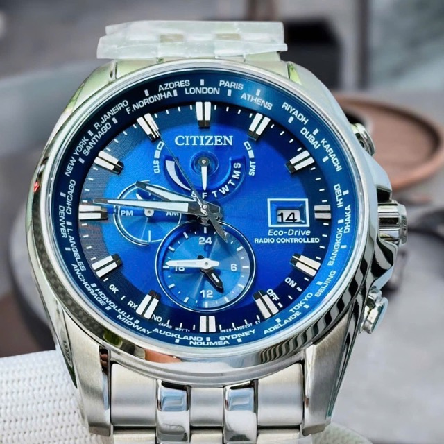 Đồng hồ nam dây thép Citizen Eco-Drive Radio Controlled Chronograph ...