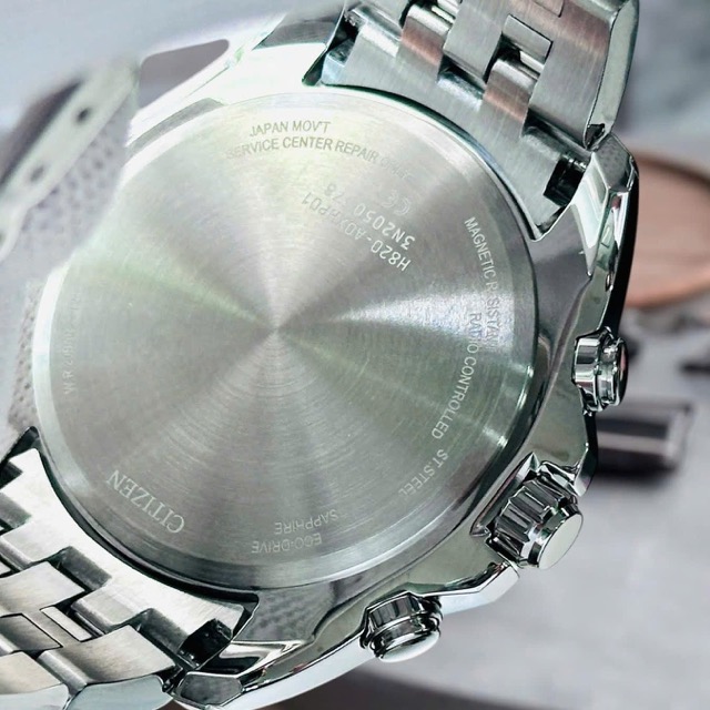 Đồng hồ nam dây thép Citizen Eco-Drive Radio Controlled Chronograph ...