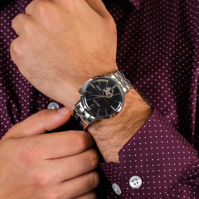 Đồng hồ nam dây thép Bulova Automatic Aerojet Collection Open Heart ...
